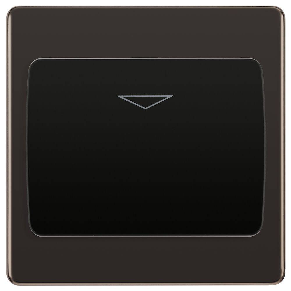 BG Screwless Black Nickel Hotel Key Card Switch FBNKYCSB | The Switch Depot