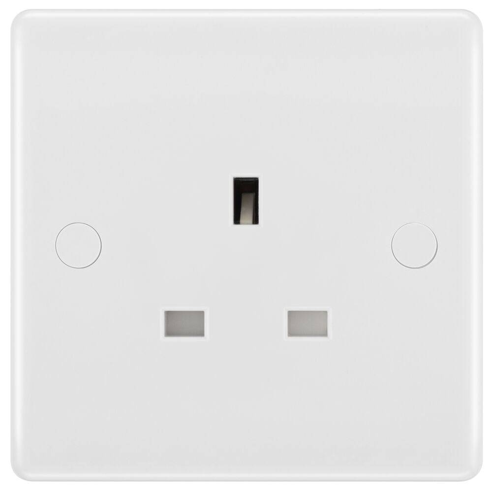 BG Moulded White PVC Unswitched Single Socket 823 | The Switch Depot