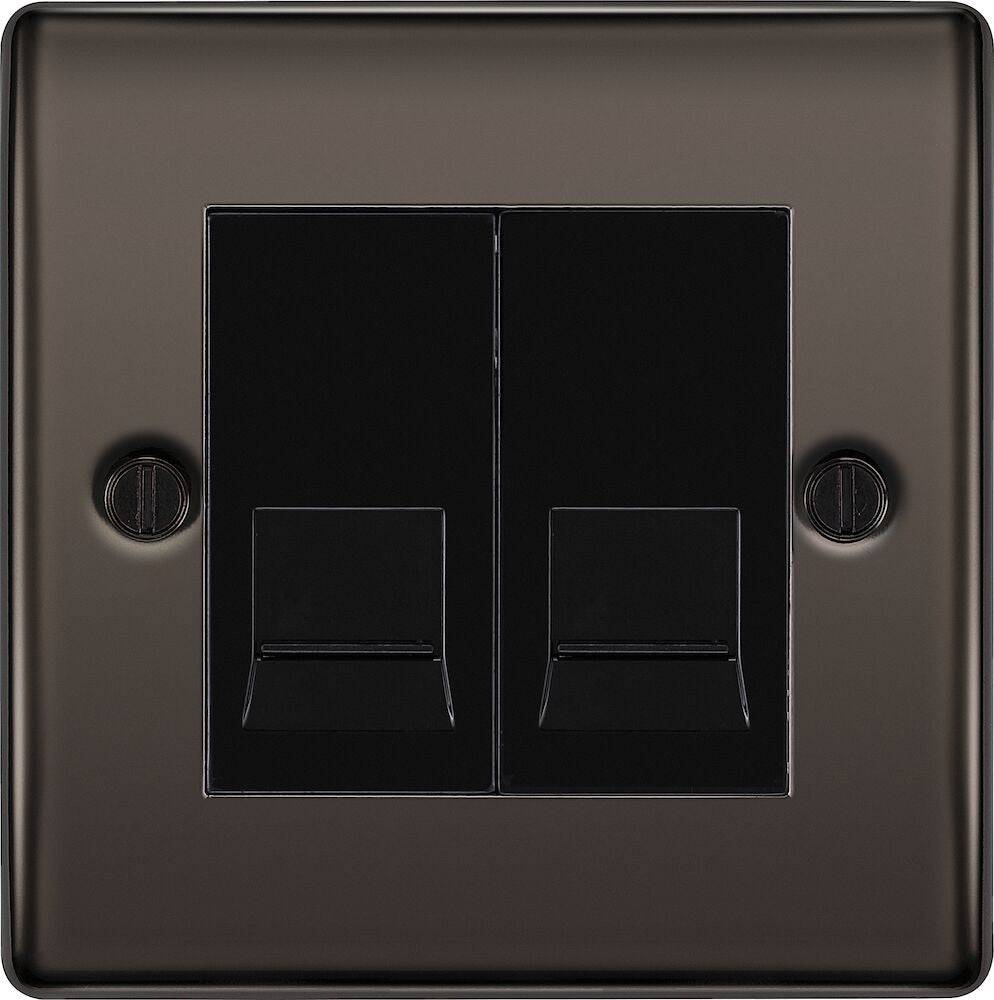 Nexus Metal Black Nickel Double Master Telephone Socket NBNBTM2B | The ...