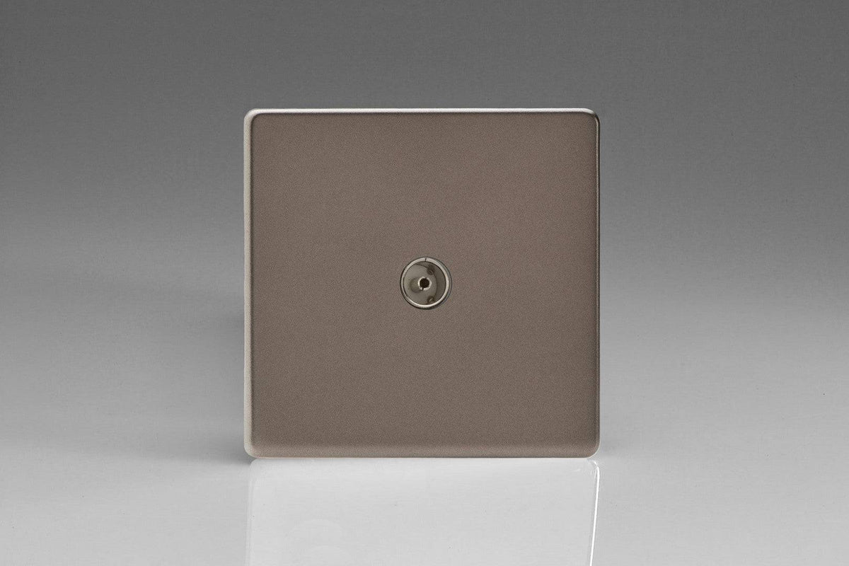 Varilight Screwless Pewter TV Socket XDR8S | The Switch Depot